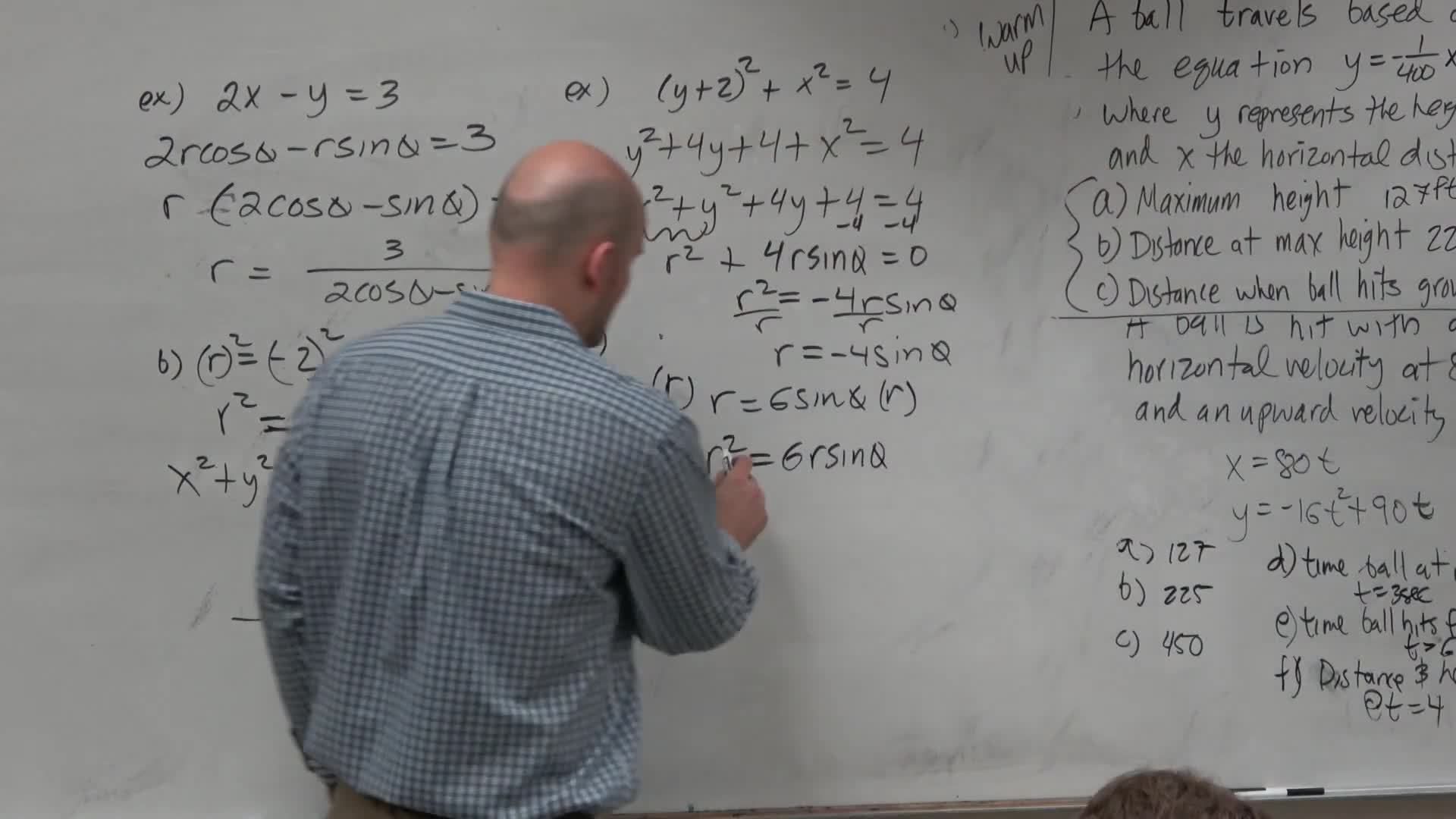Convert polar equation of a circle to rectangular equation | Maths